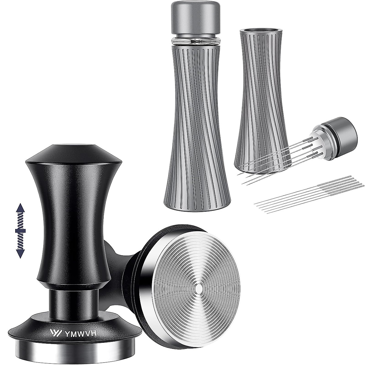 YMWVH Espresso Tamper 51mm,30lb Spring Loaded Tamper, Premium Barista Coffee Tamper with Calibrated Spring Loaded Flat Stainless Steel Base