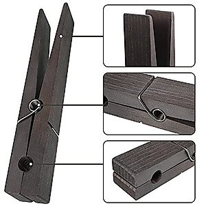 2 Pieces 12 Inch Jumbo Clothespin Wooden Clothespin Towel Holder Giant Wooden Clothes Pins Large Wooden Clothes Clips with Spring (Dark Color)
