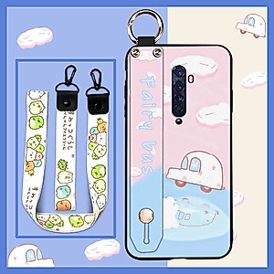 Soft Ring Lulumi Phone Case for Oppo Reno2, Original Durable Phone Holder Wristband for Girls Fashion Design Wrist Strap Dirt-Resistant Soft Case Anti-dust Back Cover Kickstand, #4