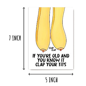 NTVShop If You're Old And You Know It Clap Your Tits - Funny Rude Birthday Card For Her - Funny Birthday Card - Rude Birthday Card