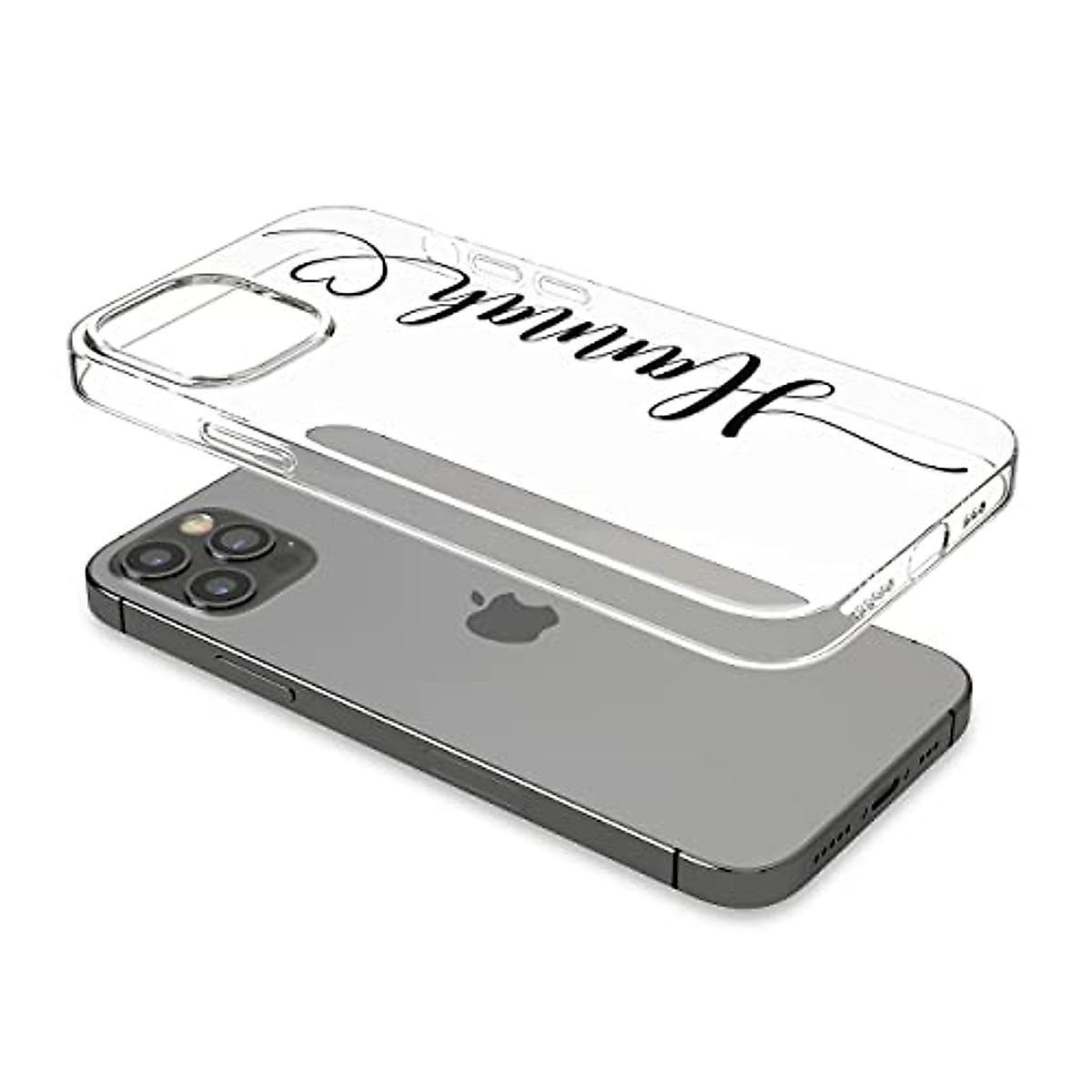 Liana Cases Custom Case for iPhone 14 Pro Max 13 mini 12 11 SE Xr Xs X 10r 10s 10 8 Plus 7 Create Your Personalized Name Handwritten Style Clear Phone Cover