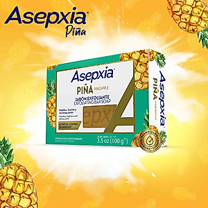 Asepxia Bar Soap, Non-Abrasive Exfoliating Facial Cleanser with Natural Pineapple Enzyme & Agave Extract, Pore Purifying & Brightening Face Wash for Oily Skin, 4 oz.