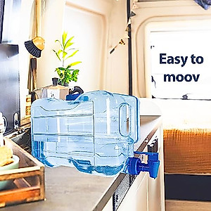 Water drink dispenser for fridge. 1.5 Gal. Pitcher Refrigerator. Reusable PETG plastic bottle with faucet, spigot. Pur water jug. Tank for drinks, cocktails, juice. Zero BPA.beach, camping. (1.5Gal)