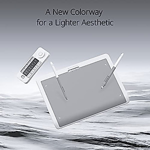 XENCELABS Drawing Tablet Medium, Computer Graphic Tablets with 40 Customizable Quick Keys, 12" Ultrathin Pen Tablet with 2 Battery-Free Stylus, 8192 Levels Pressure for Win/Mac/Linux, Nebula White