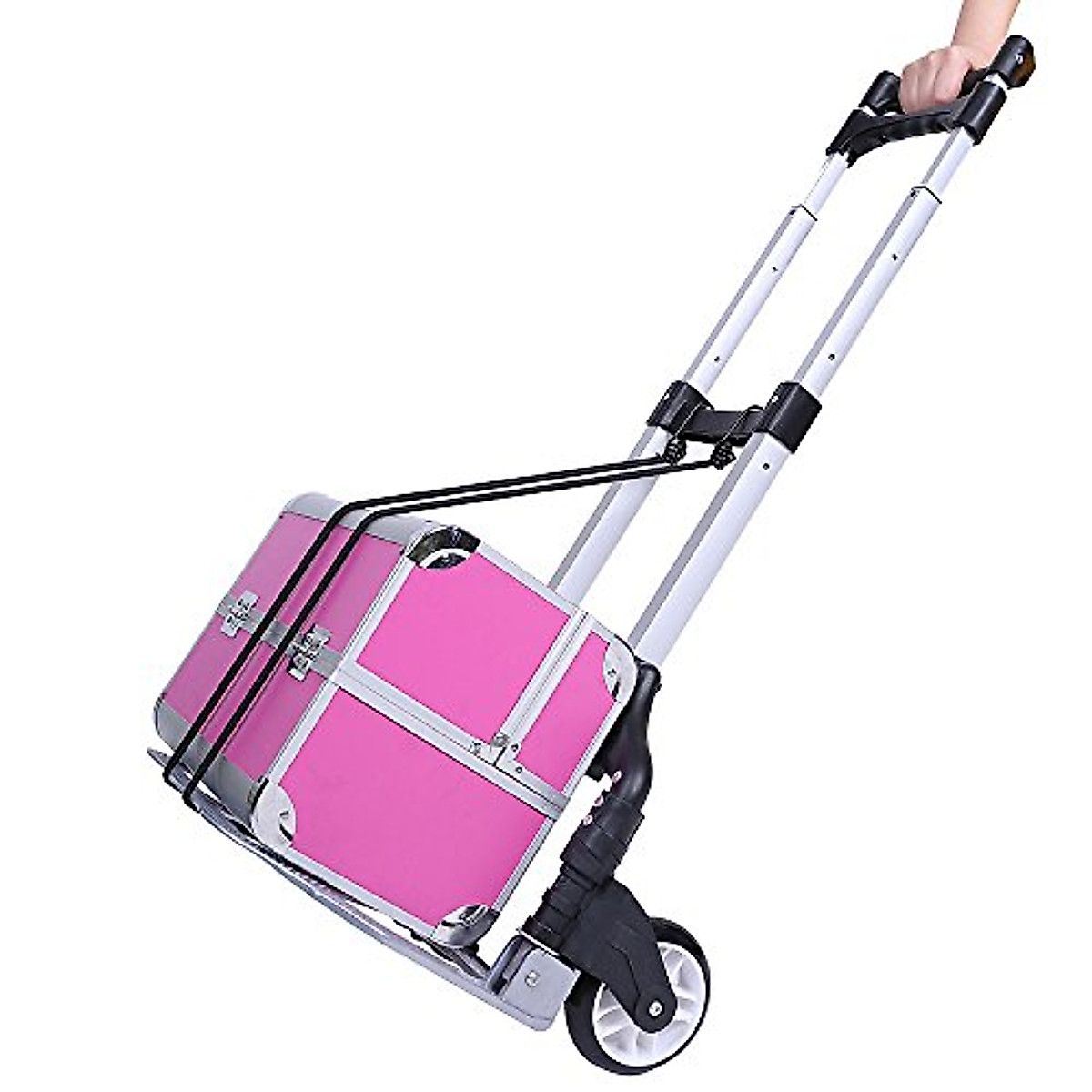 Folding Hand Truck & Dolly Foldable Hand Cart Trolley with 2 Free Elastic Ropes 150 lb Capacity