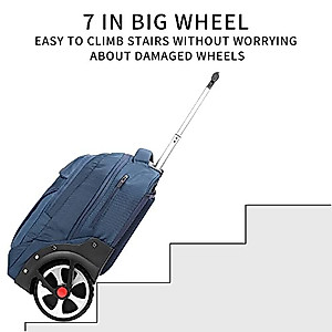 Glodiar AOKING 18/20 Inch Big Wheeled Water Resistant Travel Business Rolling Wheeled Backpack with Laptop (20 inch, Blue)