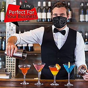 2000 Black Disposable Face Masks Bulk (40 Packs, 50pcs/Pack), Non Woven Thick 3-Layers Breathable Facial Masks with Adjustable Ear loop, Mouth and Nose Cover