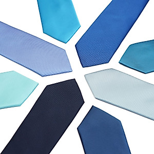 ZENXUS Solid Skinny Ties for Men, 2.5 inch Slim Dusty Blue Necktie