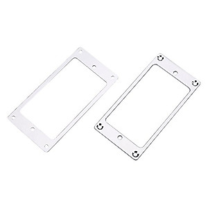 2Pcs Pickup Frame Mounting Rings Metal Humbucker Pickup Ring Electric Guitars Replacement Parts(Silver)