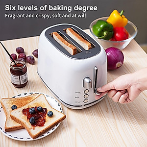 AAYUJUP Toaster 2 Slice Electric：Retro toaster Smart White toaster small toaster oven