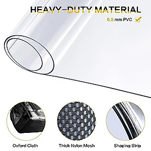 GEAMSAM Clear Backpack, Heavy Duty Transparent Backpack with Reinforced Bottom See Through Backpack for College, Travel, Workplace Security - Black