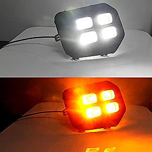 GTINTHEBOX for 2016 2017 2018 2019 2020 2021 2022 Toyota Tacoma 4-Eyes DRL LED Fog Lights Amber Turn Signal Lamps White Daytime Running Lights