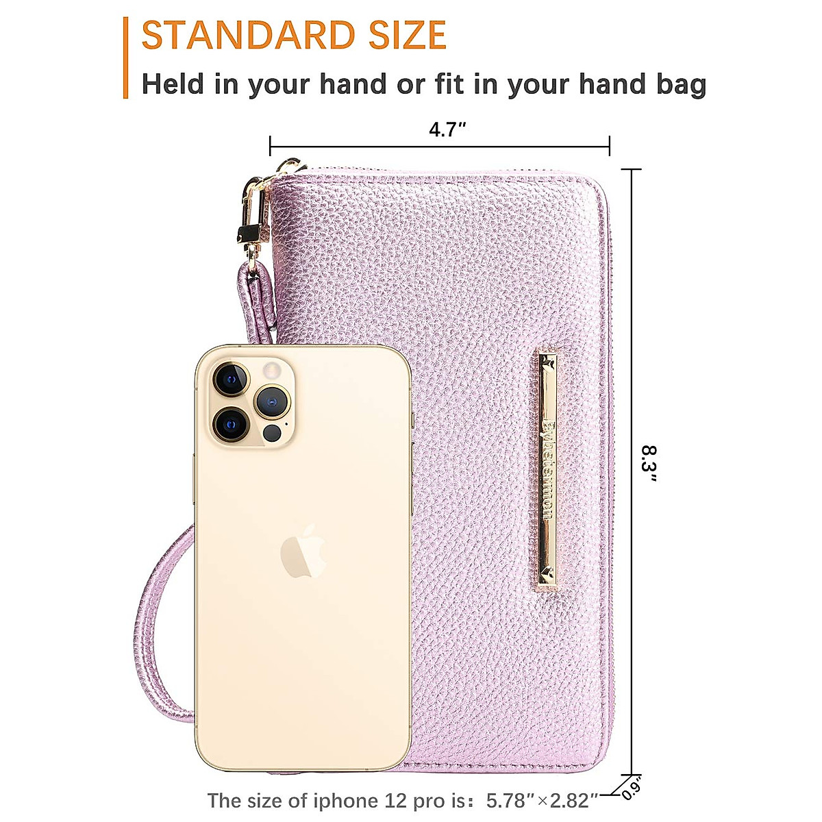 Bybetermon Women's Wallet Zip Around Wristlet RFID Blocking Purse Travel Wallet Clutch for Woman Men