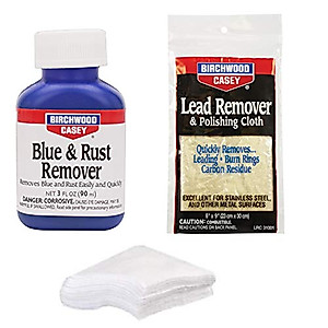 Blue and Rust Remover and Lead Remover Cloth with 40-50 Quality Bore Cleaning Patches for Handguns/Pistols/Rifles/Shotguns