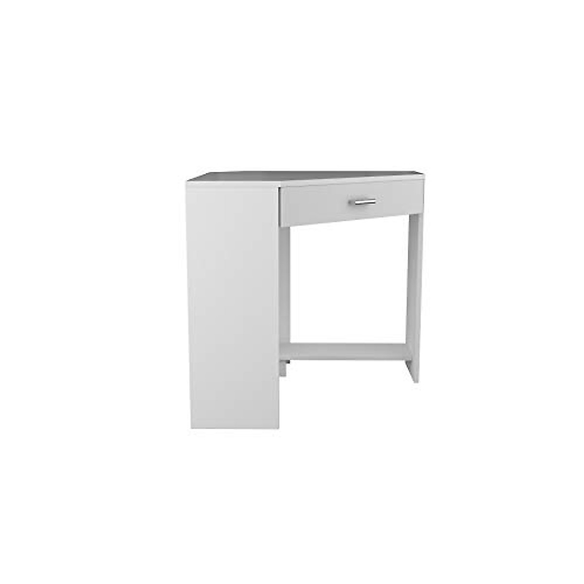 Roomsmart Ideal Gloss White Compact Modern Corner Computer Writing Desk for Home Office