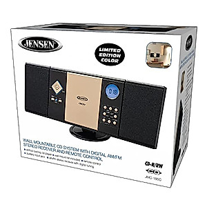 Jensen JMC-180C Champagne Wall Mountable CD Shelf System with Digital AM/FM Stereo Receiver and Remote
