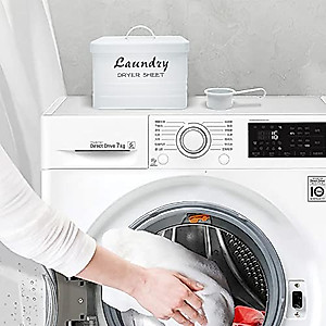 Farmhouse Metal Dryer Sheet Dispenser with Hinged Lid, Rustic Dryer Sheets Holder for Laundry Room Decor, Dryer Sheet Container Box Laundry Storage Organizer for Laundry Room Fabric Softener Sheets