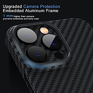 memumi Real Aramid Fiber for iPhone 14 Pro Max 6.7" Case, Sturdy Durable Carbon 0.5 mm Slim Fit for iPhone 14 Pro Max Carbon Fiber Thin Case [ Aramid Fiber] with Military-Grade Drop Protection Black