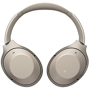 Sony Noise Cancelling Headphones WH1000XM2: Over Ear Wireless Bluetooth Headphones with Microphone - Hi Res Audio and Active Sound Cancellation - Gold (2017 model)