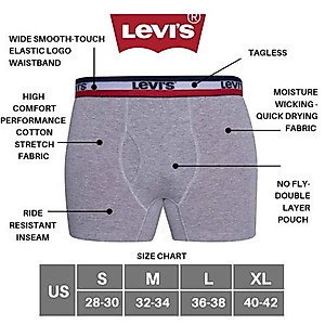 Levi's Boxer Briefs for Men, Cotton Stretch Breathable Men's Underwear 3 Pack Camo/Grey/Black
