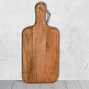 Samhita Acacia Wood Cutting Board, for Meat, Cheese, Bread, Vegetables & Fruits, with Grip Handle (15" x 7")