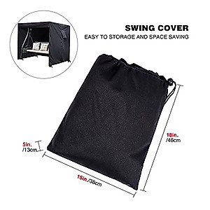 CAMPMOON Outdoor Patio Swing Cover 3 Seater Waterproof&Sunshade, 3 Triple Seater Hammock Swing Glider Canopy Cover for Garden, 87Lx64Wx66H Inch, Black