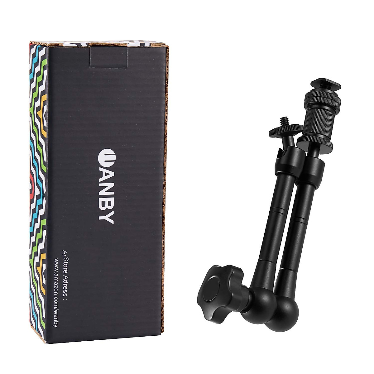 WANBY 11 Inch Articulating Friction Magic Arm Adjustable w/Hot Shoe Mount 1/4'' Tripod Screw for Camera Rig, LCD Monitor, LED Flash Lights (11'Arm)