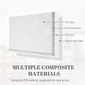 Oil Proof Kitchen Backsplash Wallpaper 15.7x196.8in/0.4x5m, Aluminum Foil Contact Paper, Peel and Stick Backsplash for Countertop, Kitchen Wall Sticker for Shelf (Silver)