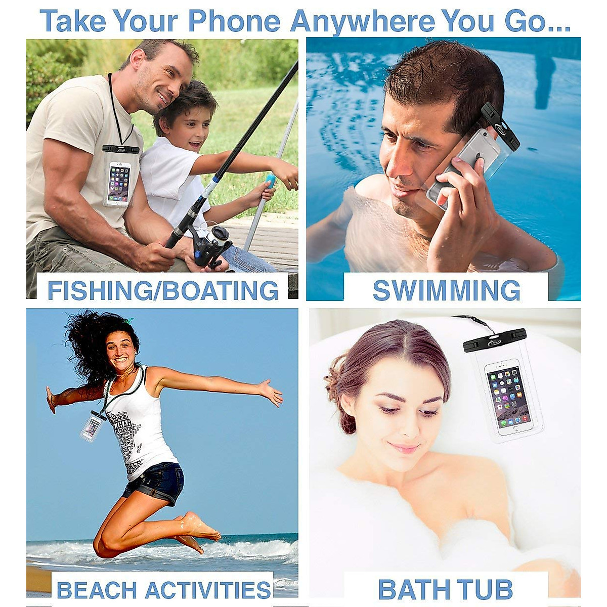 AiRunTech Waterproof Phone Pouch, Waterproof Cell Phone Dry Bag Compatible for iPhone 14 13 12 Pro Max Plus Cellphone Up to 7.0'' Large Waterproof Phone Case -3Pack REGULAR SETS