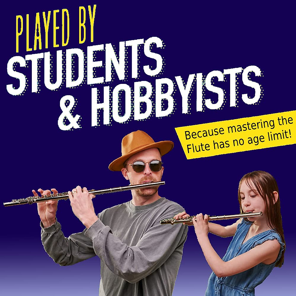 Cecilio Closed Hole C Flute - Musical Instrument, Kids Beginner/Intermediate Flute in Band & Orchestra, Nickel ﻿