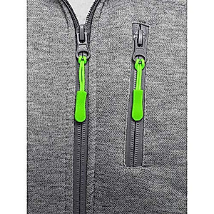 Mens Zipper Hooded Sweatshirts, Thenlian Mens' Autum Winter Long Sleeve Zipper Patchwork Hooded Sweatshirt Cardigan Tops (Gray, 3XL)