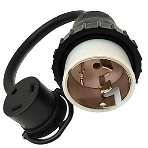 Parkworld 69953 Shore Power 50A Male NEMA SS2-50P to TT-30R RV 30A Female Adapter Cord 125V 1.5FT