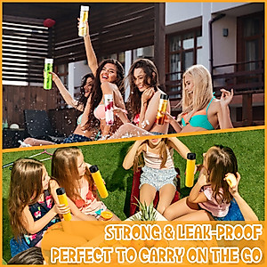 Lallisa 12 Pcs 13.5 oz Plastic Juice Bottles with Caps Clear Juice Containers Reusable Empty Sensory Bottles with Black and White Lids for Drink Smoothie Water Milk Beverage Crafts