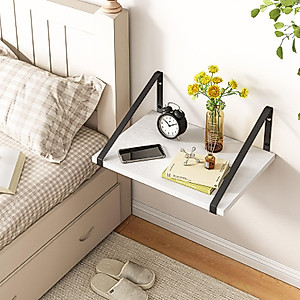 Fixwal 12 Inch Deep Shelves - White Floating Shelves, Rustic Wood Wall Shelf for Bathroom, Kitchen, Laundry Room, Living Room Decor