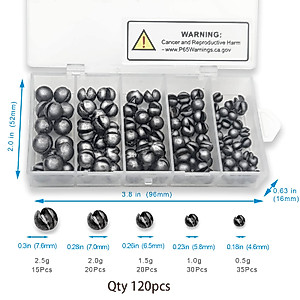 SANWEAL120PCS/200PCS Fishing Weights Sinkers - Premium Split ShotFishing Weights Sinkers - Round Removable Fishing Sinkers - 5/6 Sizes