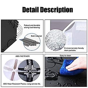 DWLOMHE Mobile 16 Cubes Wardrobe Closets Storage Organizer, Bedroom Wardrobe, Storage Organizer with Doors,with 3 Clothes Rails,4 Layers