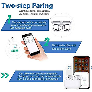 Wireless Earbuds Bluetooth Headphones with Charging Case Noise Cancelling 3D Stereo Headsets Built in Mic in Ear Ear Buds IPX5 Waterproof Air Buds for iPhone/Android/airpod pro case