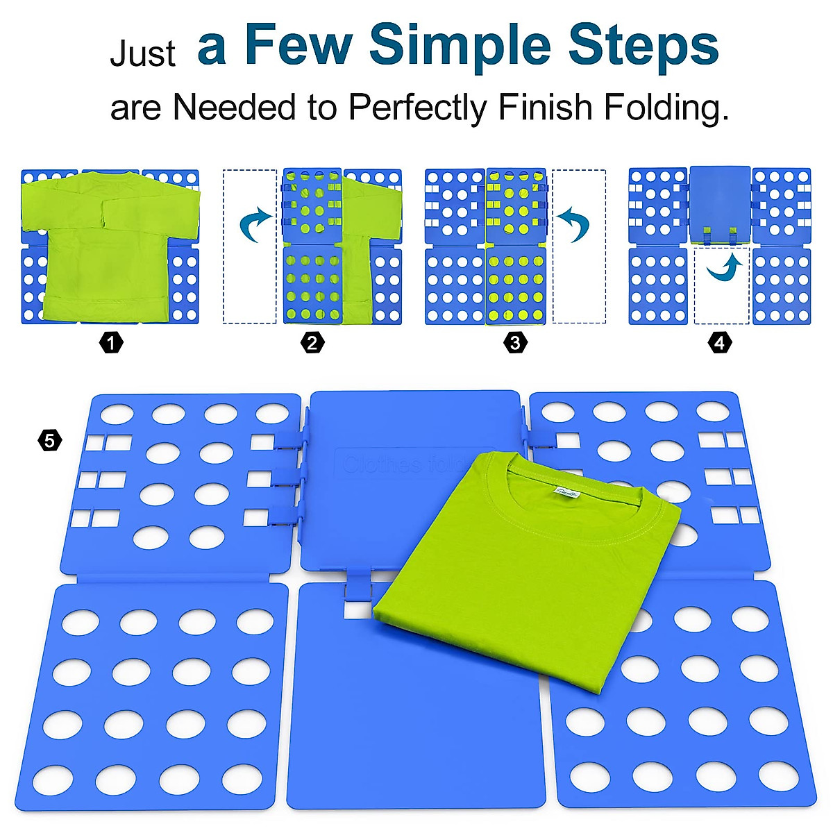 Shirt Folding Board Tshirt Folding Board t Shirt Folder Clothes Folding Board Plastic Laundry Folder Home Storage Tool for Adults and Children, Blue