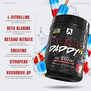 RYSE Signature Series Pump Daddy V2 | Official Noel Deyzel Non Stim Pre Workout | with Citrulline, Beta Alanine, Creatine | 40 Servings (Freedom Rocks)