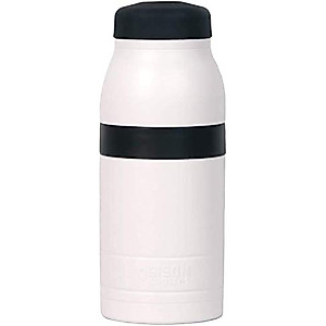 Bison Coolers 2 in 1 Can & Bottle Insulated Cooler Thermos | Vacuum Insulated Stainless Steel Beer Bottle/Can Cooler 12 oz (Double Play) (White)