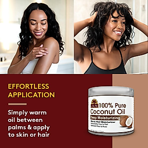 OKAY 100% Pure Coconut Oil for Hair & Skin - Coconut Oil for Women & Men, Perfect for Body & Face, Natural Massage Oil & Moisturizer - 6 Fl Oz Jar (Pack of 1)