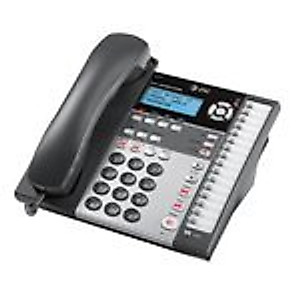 AT&T 1070 4-Line Expandable Corded Phone System with Caller ID/Call Waiting and Speakerphone, 1 Handset, Black/Silver