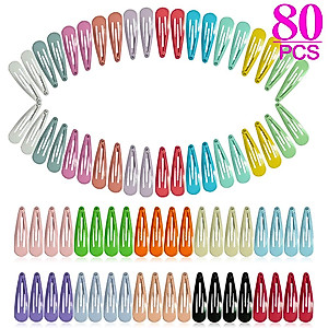 JIARON 80PCS Hair Clips, 2 Inch Non-Slip Metal Hair Barrettes for Girls, Kids, Baby and Women. (20 Colors)