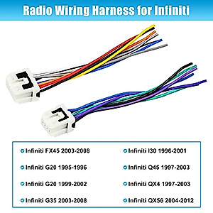 Fiegromech Radio Wiring Harness Cable for Select Infiniti Nissan Car Stereo Wire Harness Adapter Replacement