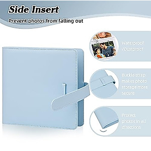 360 Pockets Photo Album for Fujifilm Instax Mini 12 11 9 8+ 8 90 40 EVO LiPlay Instant Camera, For Polaroid Snap/PIC-300/Z2300/ SocialMatic Instant Cameras & Zip Instant Printer (Pastel Blue)