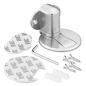 Navaris 1x Magnetic Door Stop - Magnetic Metals Door Stoppers Stopper Catch with Built-in Magnet - Magnetized Door Stop with Concealed Catch