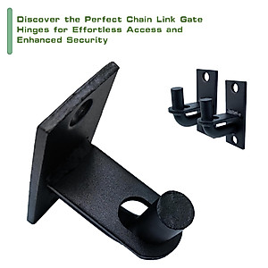 Black Wall Mount Gate Hinges, Farm Gate Hinge, Gate Hinges for Wooden Fences Heavy Duty, Gate Hinges for Metal Gates with 5/8" Male Hinge Pin, Set of 2.