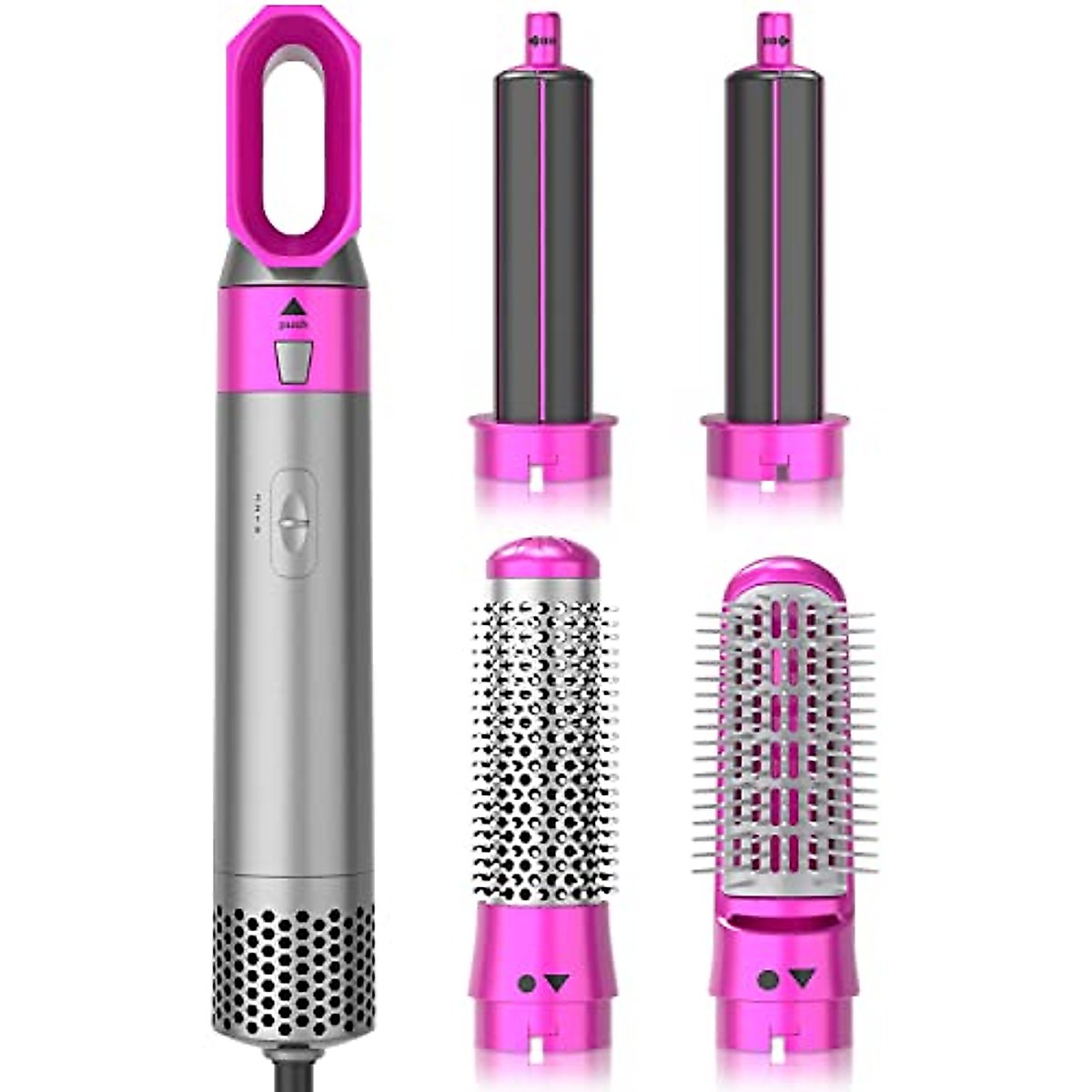 EWSBI Hair Dryer Brush Set，5 in 1 Detachable Blow Dryer Brush with Negative Ion Technology, Suitable for Straightening, Curling, Blow Drying of Hot Air Brush
