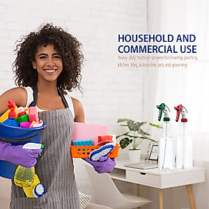 Bar5F Empty Plastic Spray Bottles 16 oz, BPA-Free Food Grade, Crystal Clear PETE1, Red/White M-Series Fully Adjustable Sprayer (Pack of 2)