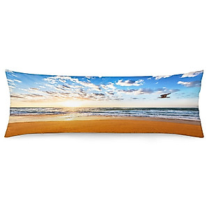 Body Pillow Cover,shoot morning amazing sunrise sky Printed Long Pillow Cases Protector with Zipper Decor Soft Large Covers Cushion for Beding,Couch,Sofa,Home Gift 20"x54"